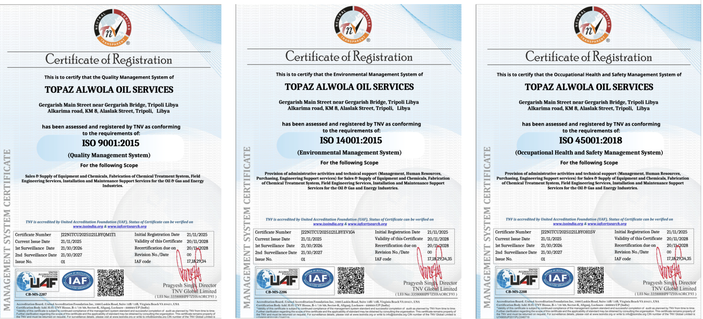 Topaz Oil Services Achieves ISO 9001, ISO 14001 & ISO 45001 ...